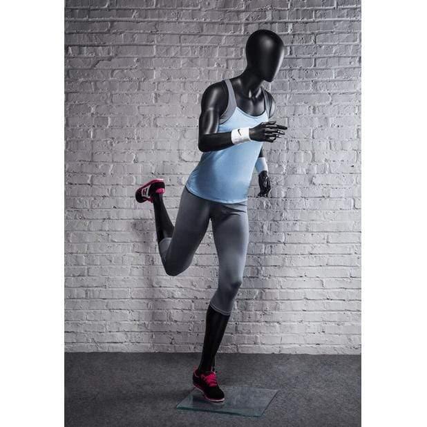 Athletic Black Female Running Mannequin MM-PB4BK2 - Mannequin Mall