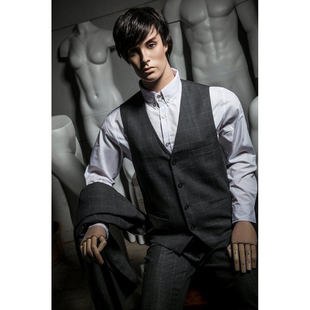 Male Realistic Posable Mannequin with Back Support MM-HM01 - Mannequin Mall